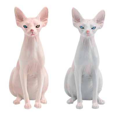 Mini Sphinx Cat Figure Miniature Hairless Cat Model Sphynx Statue Vivid ...