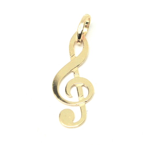 Pendentif À Clé de Sol Or 18K 750 Musique Note Violon | eBay