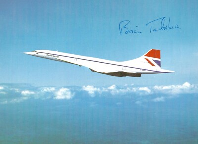 BRIAN TRUBSHAW SIGNED 8x10 CONCORDE PHOTO UACC & AFTAL RD AUTOGRAPH ...