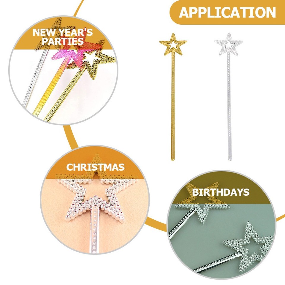 2pcs Girls Fairy Wands Star Fairy Sticks Cosplay Costume Wand Props ...