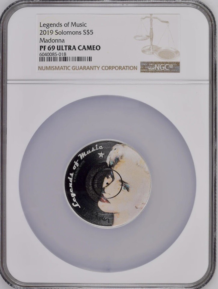 2 LEGENDS OF MUSIC! MADONNA & MICK JAGGER 2019 1oz .999 SILVER EACH NGC ...