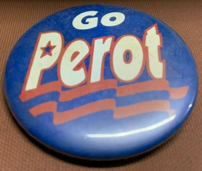 Vintage 1992 "Go Perot" Ross Perot Campaign Button Pin | eBay