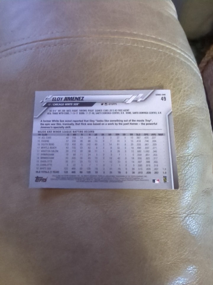 2020 Topps #49 Eloy Jimenez Rainbow Foil | eBay