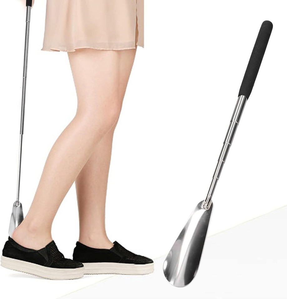 Extra Long Handle Shoe Horn Telescopic Stainless Steel Handled Shoe ...