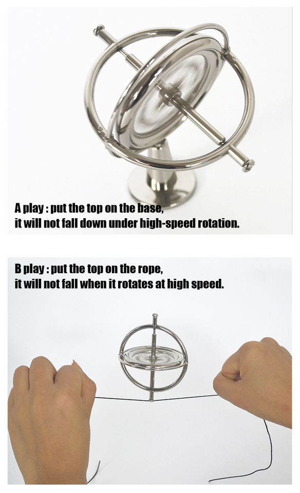 Metal Gyroscope Anti Gravity Rotating Balance Mechanical Gyroscope ...
