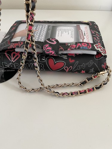 Tami Too! Graffiti Crossbody Tech Window Black and Red Women's Bag NWT ...