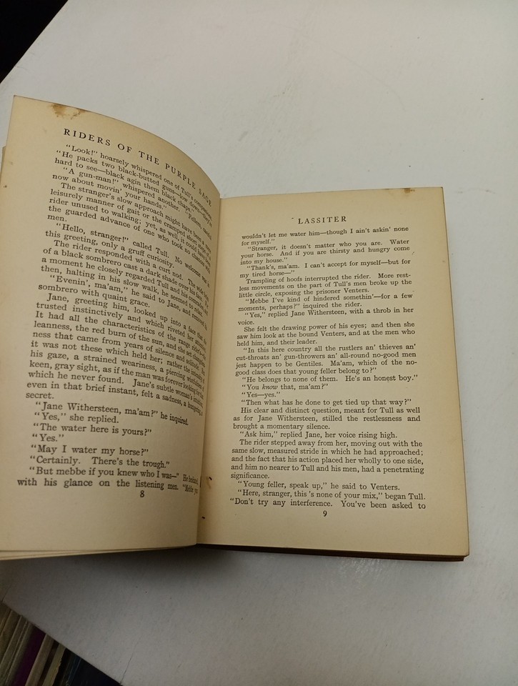 ZANE GREY - RIDERS OF THE PURPLE SAGE - JANUARY 1912 FIRST EDITION ...