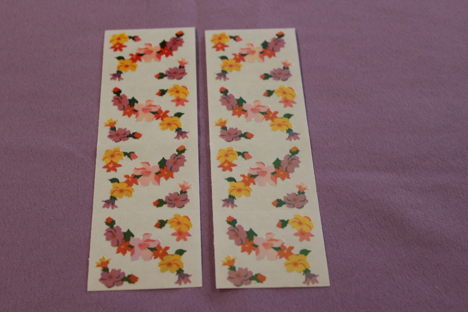 Mrs. Grossman's LOT of 2 Vintage Strips of Opalescent Flower Garland ...
