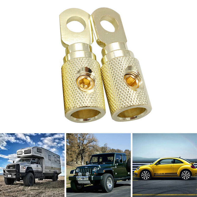 2/4pcs Car Power Ground Wire Coupler Butt Connector 0 /4 /8 Gauge Screw ...