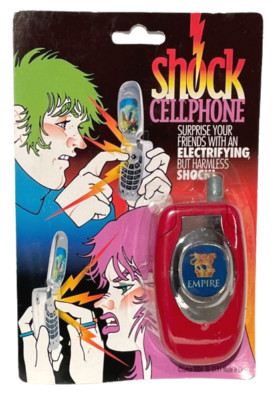 RED SHOCKING RETRO CELL PHONE Shock Fake Gag Funny Prank Joke Zap Metal ...