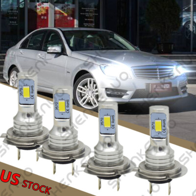 H7 LED Headlight Bulbs for Mercedes Benz C180 C200 C250 C300 2014-16 Hi ...