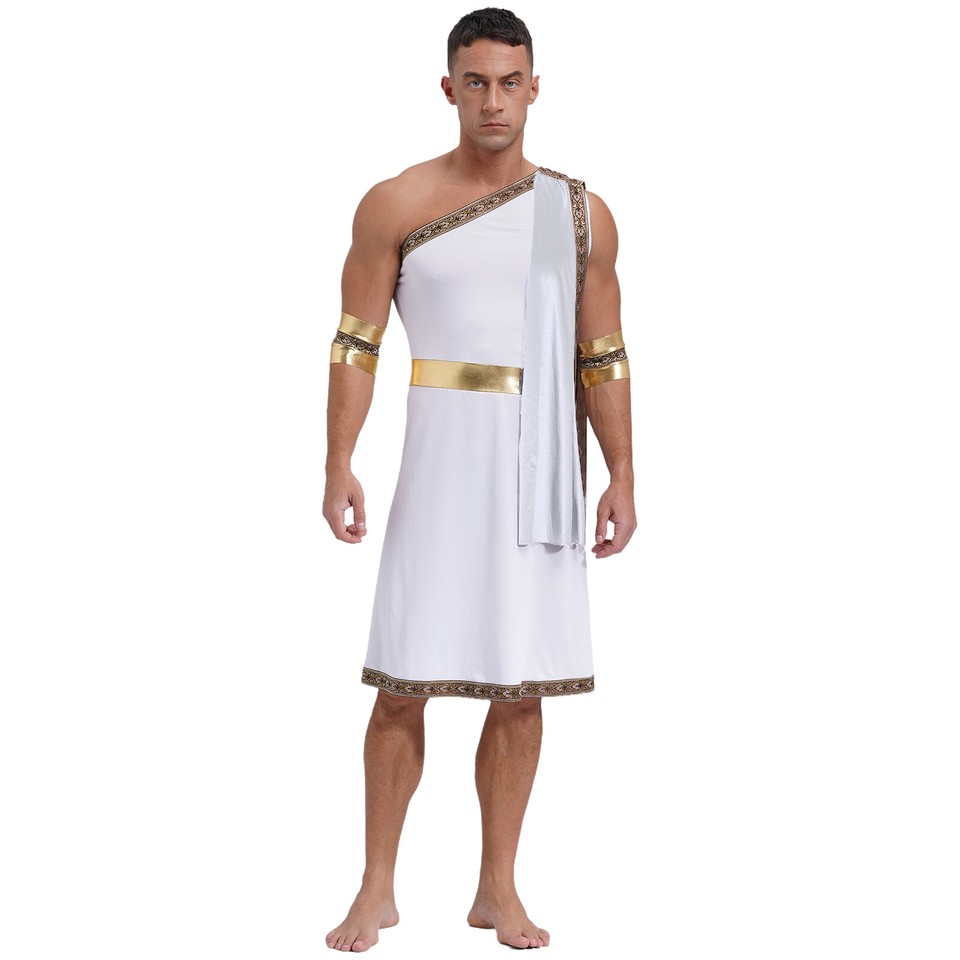 Men's Dresses With Sleeves Zeus Robe Greek Grecian Toga Spartan Dress ...