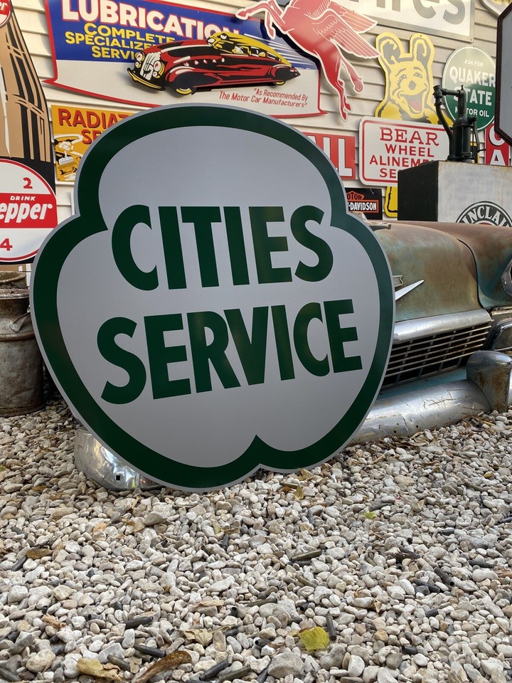 Antique Vintage Old Style Cities Service Gas Station Sign! | eBay