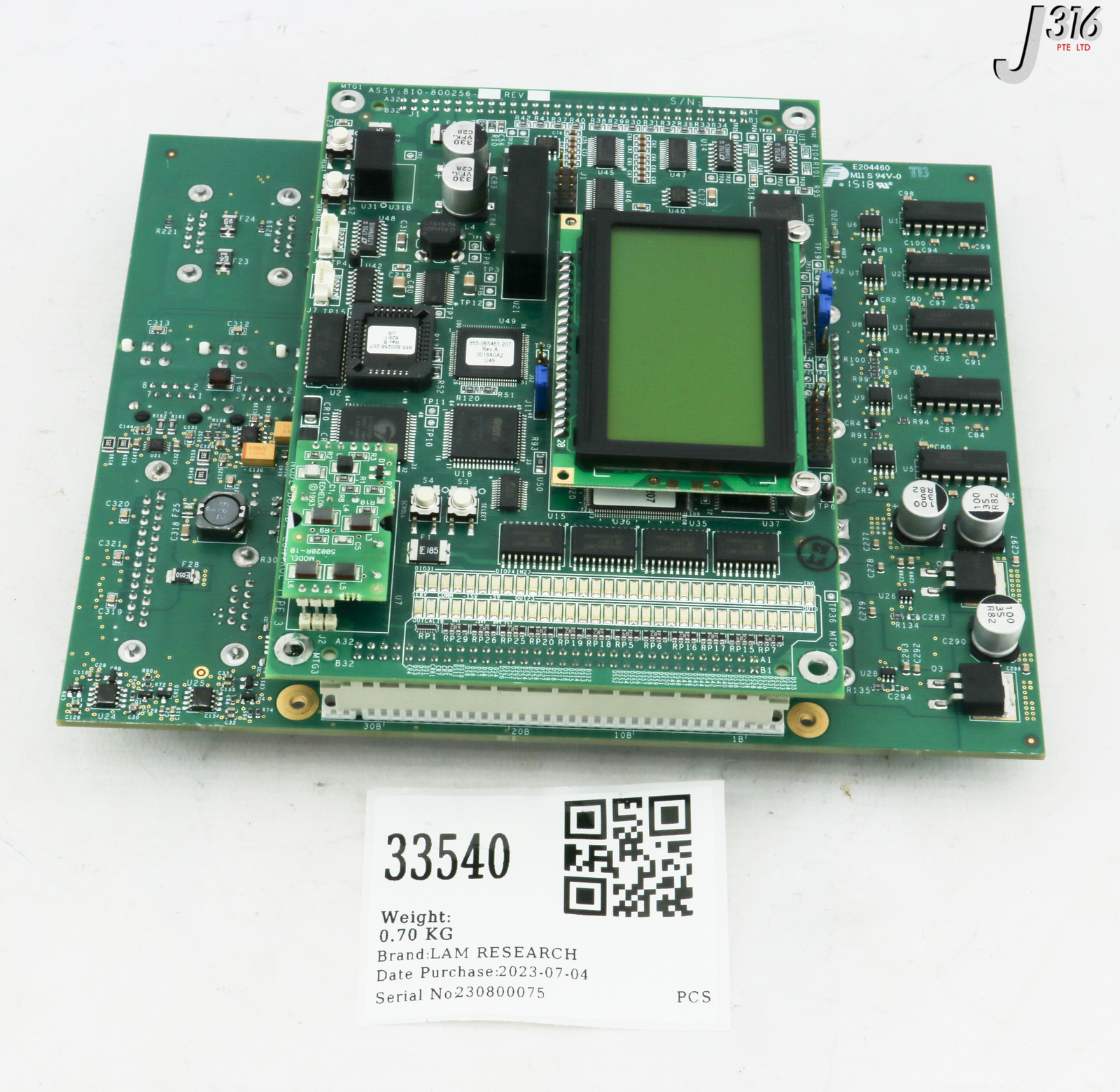 33540 LAM RESEARCH PCB ASSY, NODE 2 MB, PM, HE W/ 810-800256-207 810 ...