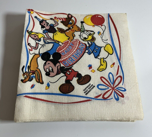 Vintage Disney Character Happy Birthday Napkins Lot of 17 Mickey Mouse ...