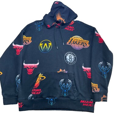Hollister NBA Team Logo Hoodie Men's Size Medium All Over Print ...