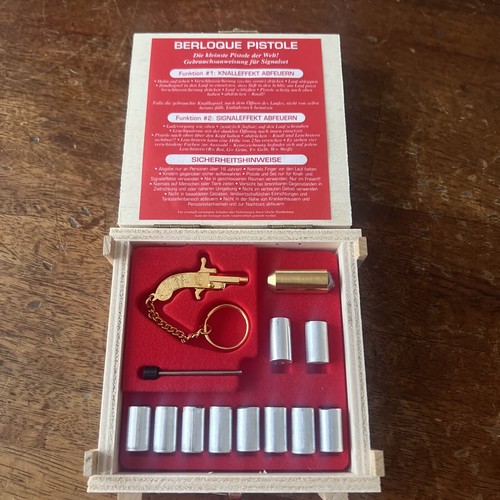 Miniature GOLD PINFIRE GUN MADE IN AUSTRIA Berloque Pin Fire Pistol 2MM ...