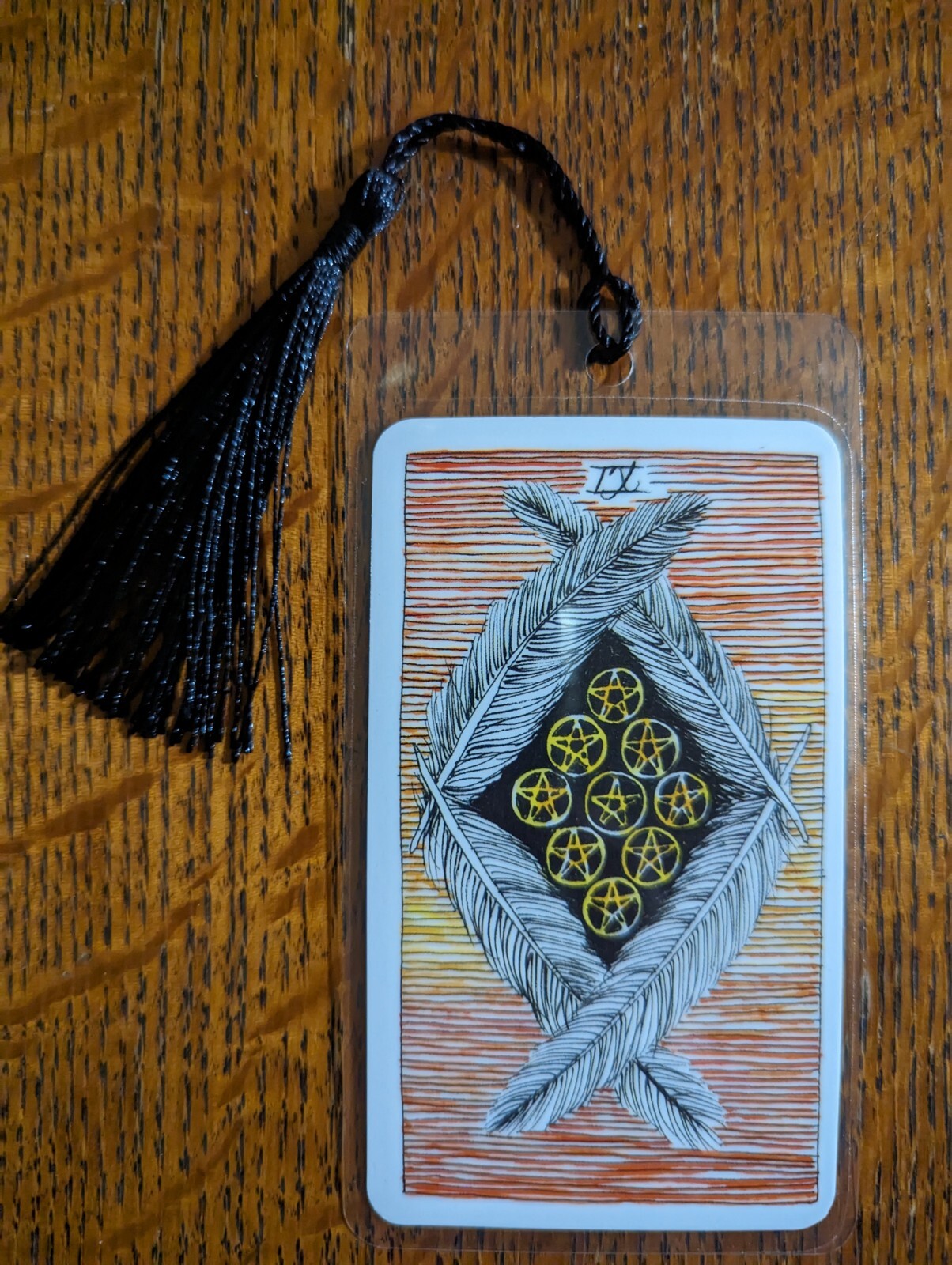 9 OF PENTACLES Bookmark Tarot Card Wild Art Deck Handmade Xmas Gif ...