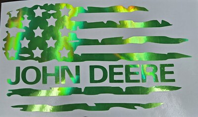 Fluorescent Green John Deere American Tattered Flag Decal Sticker | eBay