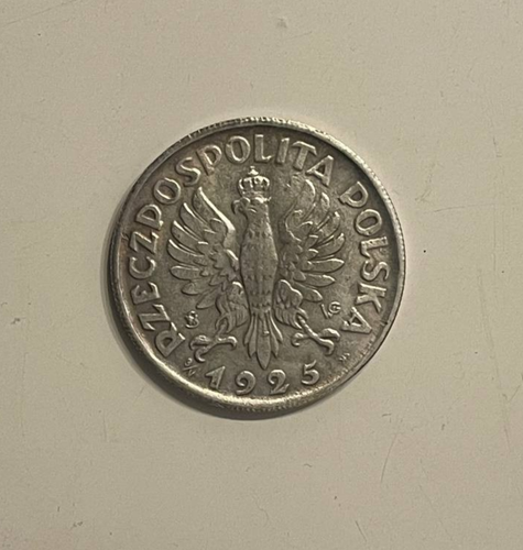 SILVERED RECOIN - 5 ZLOTYCH 1925 "RIM OF 81 DOTS" - REPUBLIC OF POLAND ...