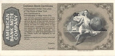 American Bank Note Co. - Stock Certificate - American Bank Note Company ...