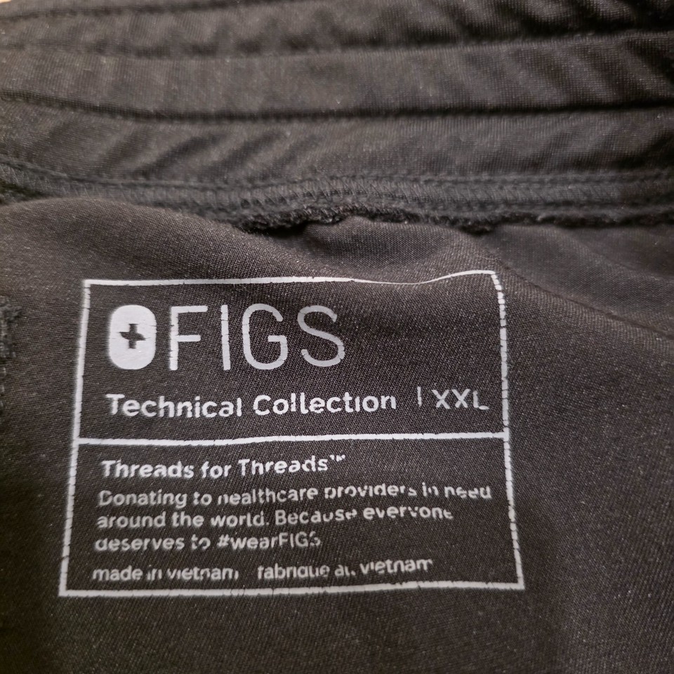 Figs Technical Collection Livingston Scrub Pants Size XXL Black Nurse ...
