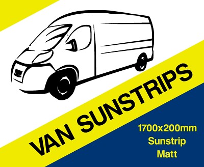 MATT BLACK LARGE VAN / CAR SUN STRIP 1700mm x 200mm GRAPHICS DECALS ...