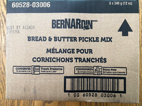 Lot of 6 Bernardin Bread & Butter Pickle Mix, 340 g 12 oz. 2025 | eBay