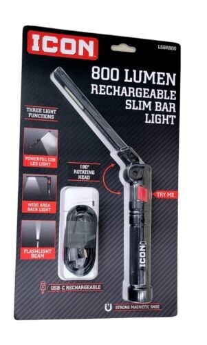 BRAND NEW ICON 800 Lumen LED Rechargeable Magnetic Folding Slim Bar ...