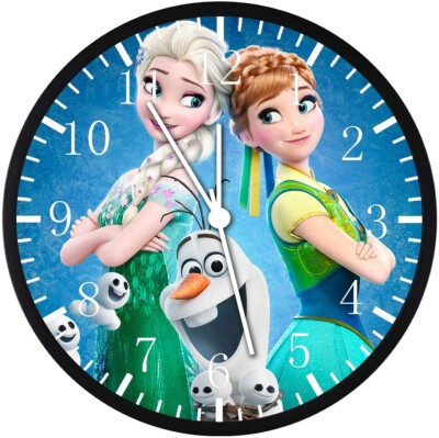 Disney Frozen Elsa Anna Black Frame Wall Clock E56 | eBay