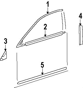 LEXUS OEM FACTORY DRIVERS SIDE FRONT DOOR PILLAR MOLDING 2007-2012 ...