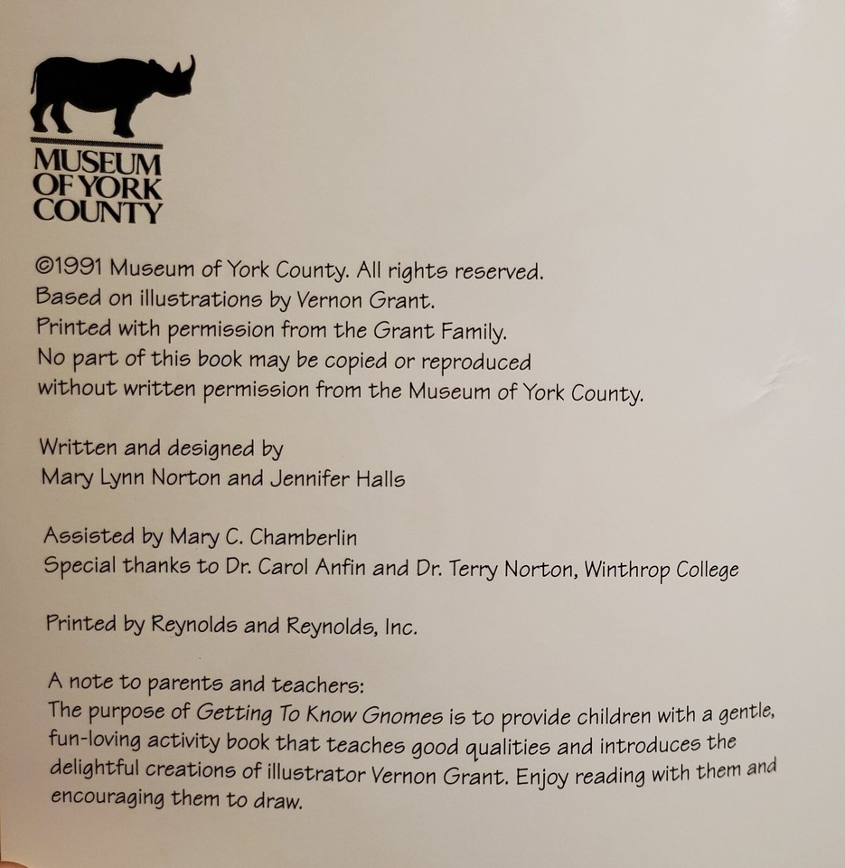 Vernon Grant's Getting to Know Gnomes Vernon Grant Coloring & Rhymes ...