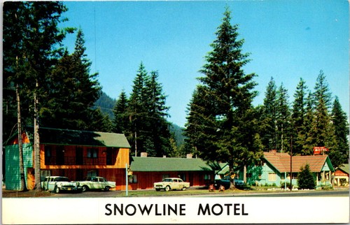 Snowline Motel Old Cars Rhododendron Oregon Postcard B44 | eBay