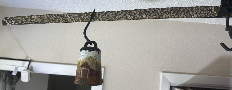 Vintage Painted Cotton Field Scene Early 20th C. Cast Iron Hanging ...