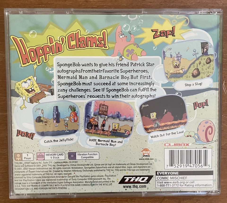 SpongeBob SquarePants: SuperSponge Playstation 1 (PS1) Game (Tested ...