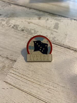 JUNEAU ALASKA Pin Pinback - Alaska State Capital and Flag Pin IM | eBay