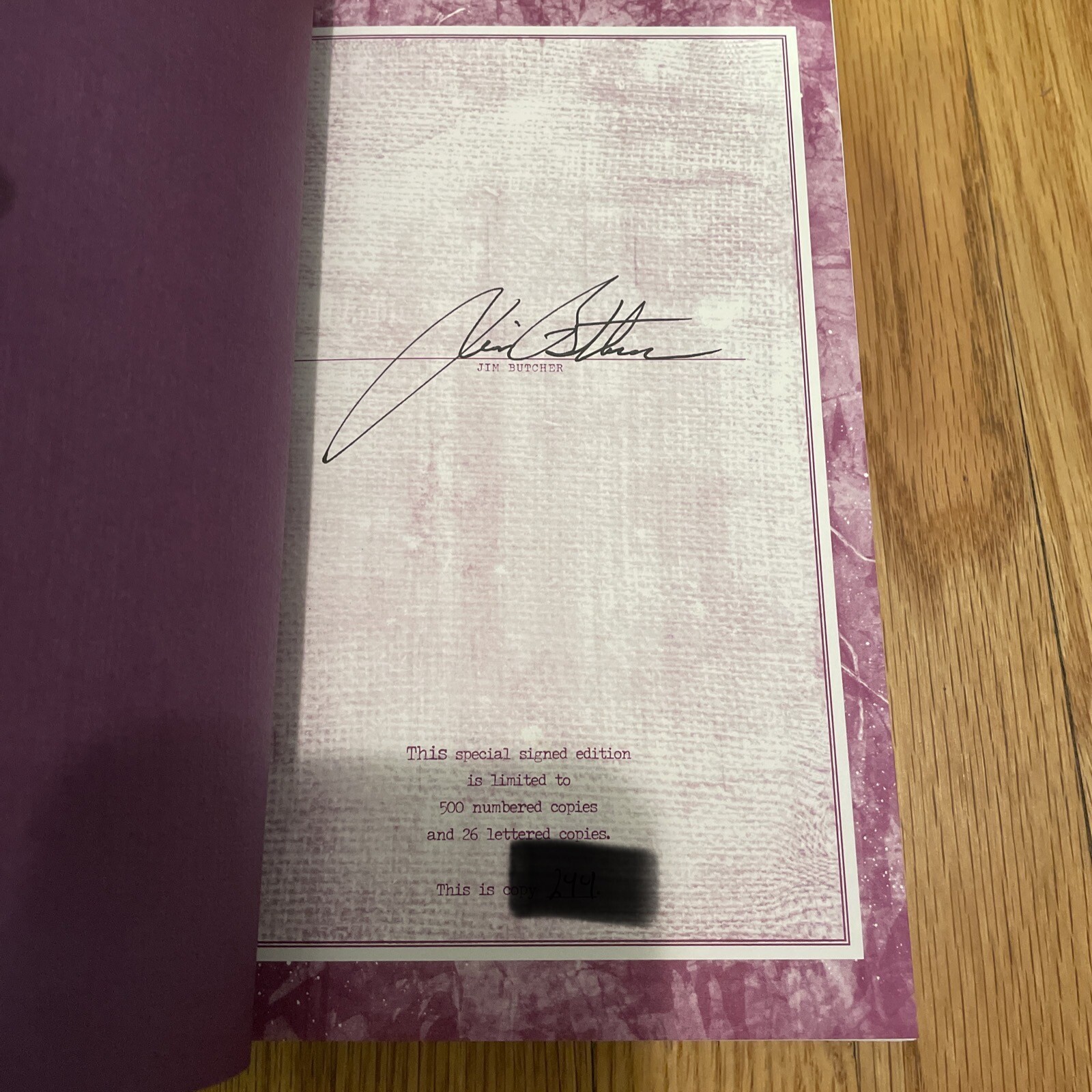 Jim Butcher Cold Days Dresden Files Subterranean Press #244 Signed ...