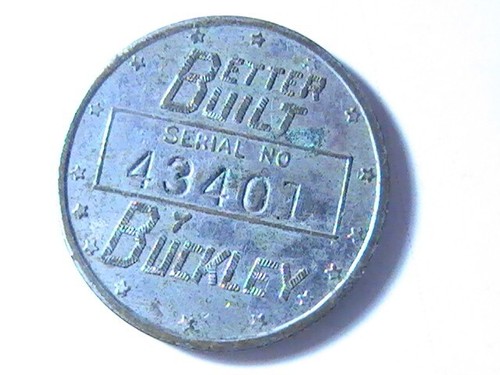 TOKEN BETTER BUILT BY BUCKLEY SERIAL NO 43401 DAILY DOUBLE $3.50 SILVER ...