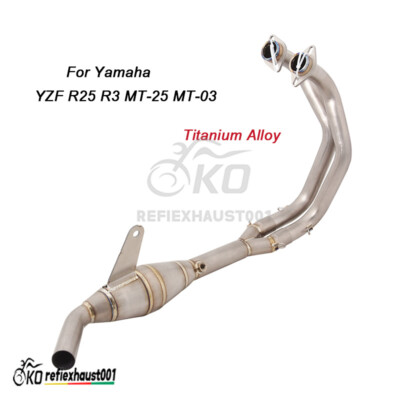 For Yamaha YZF R25 R3 MT-25 MT-03 Exhaust Header Pipe Front Link Pipe ...
