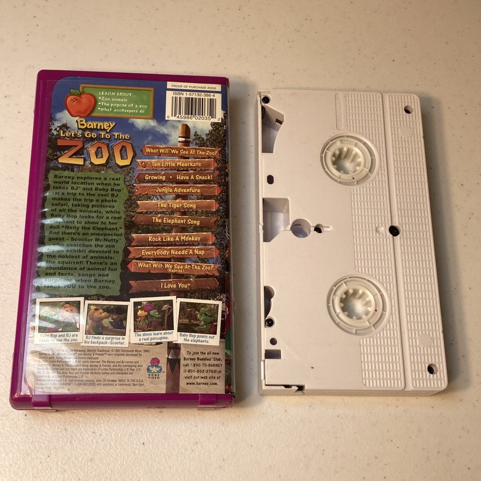 Barney Let's Go To The Zoo VHS 2001 Movie Tape Children's Purple ...