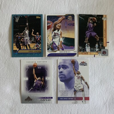 Toronto Raptors Vince Carter Lot Of 5 NBA Basketball Cards From 2001 ...