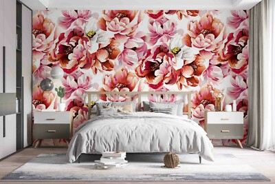 3D Floral Seamless Wallpaper Wall Mural Removable Self-adhesive 535 ...