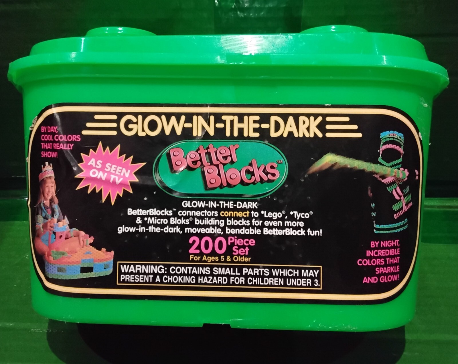Vintage Glow In The Dark Better Blocks 200 Pieces Lot. From 1994 | eBay
