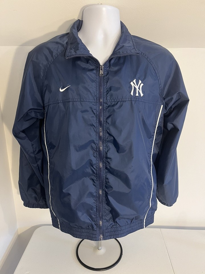 NY Yankees MLB Nike Team full zip blue jacket windbreaker youth large ...