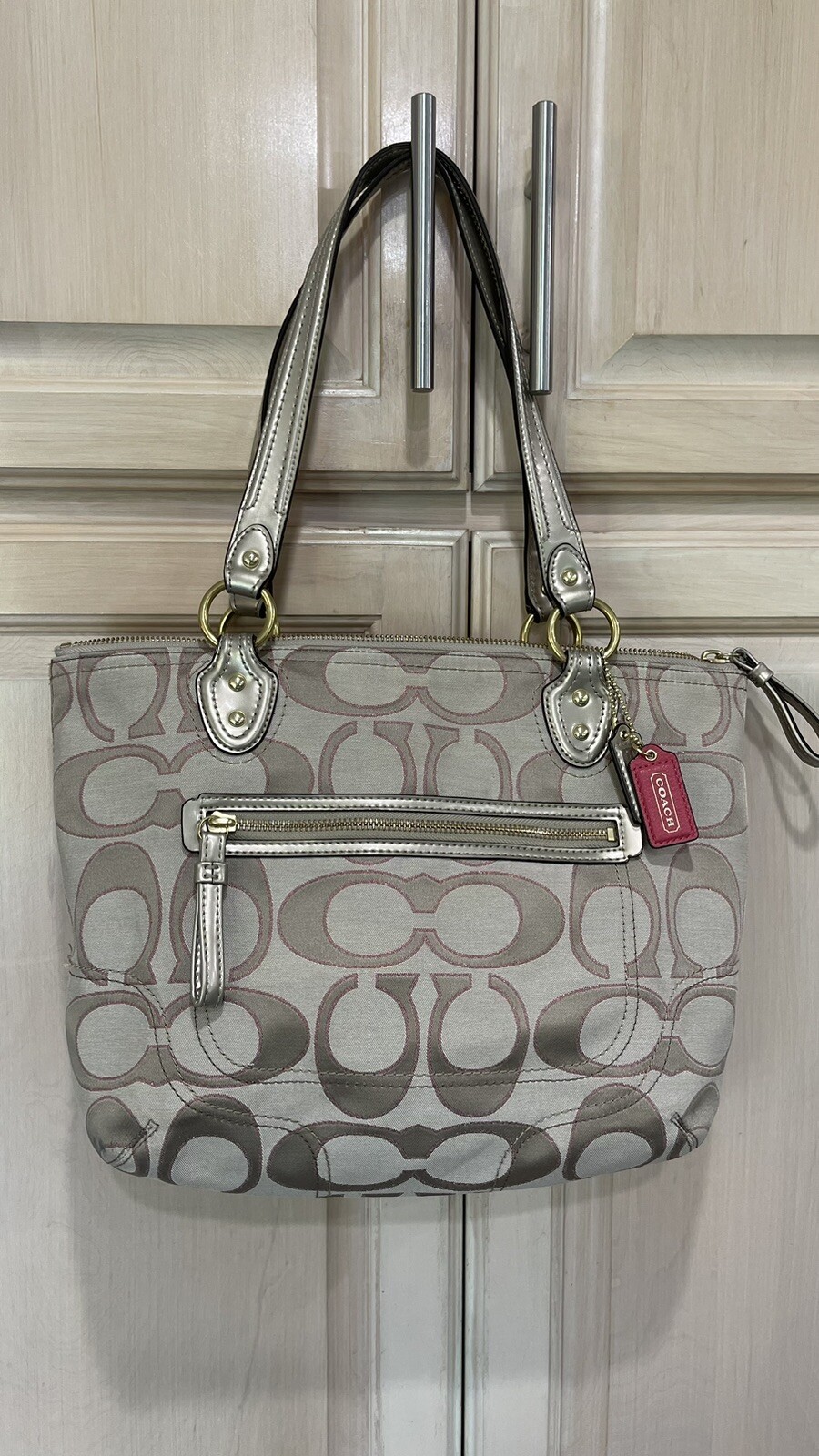 Coach Poppy Metallic Hallie Tote #M1220-23473 - Gem