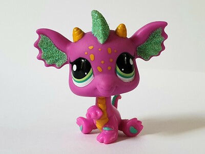Genuine LPS Littlest Pet Shop Pink Sparkle Dragon #2663 Hasbro Branded ...