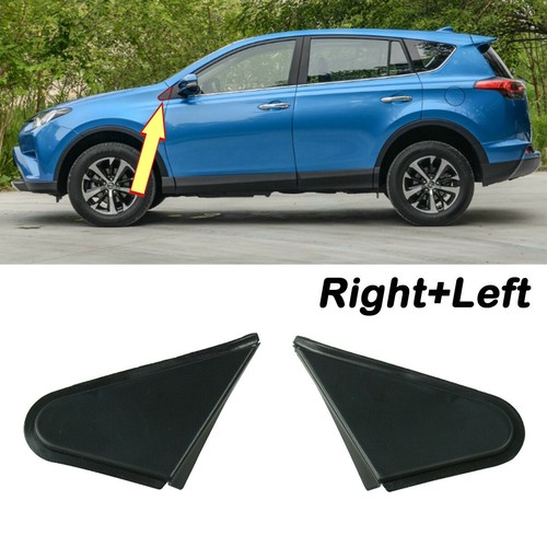 Pair Black Car Side Mirror Corner Triangle Cover Trim For TOYOTA RAV4 ...