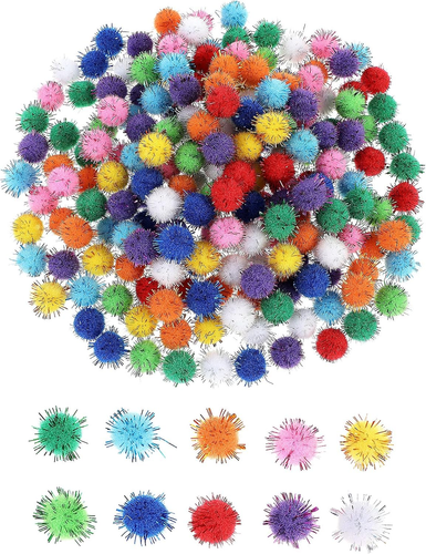 200Pcs 0.6 Inch Multicolor Bulk Pom Poms Balls for Crafts DIY Art ...