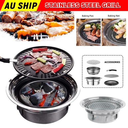 Portable Korean BBQ Grill Style Table Charcoal Camping Outdoor Barbecue ...