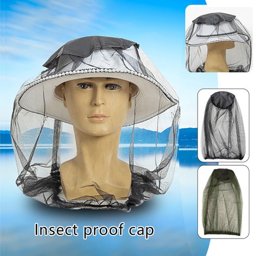 2x Anti mosquito Cover Head Net Hat Insect Fly Mesh Face Protector ...
